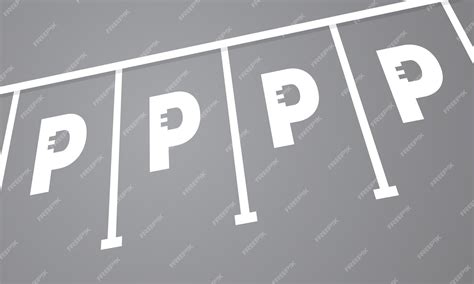 전기 자동차 충전소 표시 프리미엄 벡터