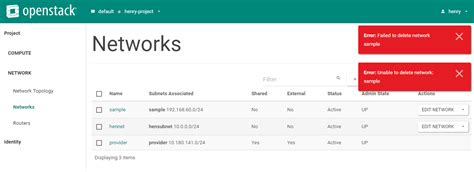 openstack error failed to delete network in mitaka [solved]