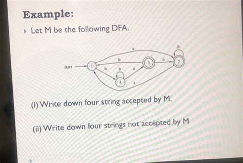 Solved Example Let M Be The Following Dfa B Start B I