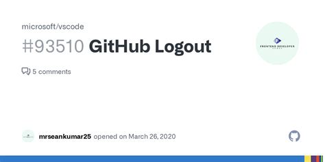 Github Logout · Issue 93510 · Microsoftvscode · Github