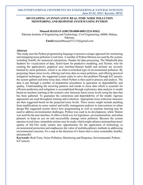 Pdf Developing An Innovative Real Time Noise Pollution Monitoring And