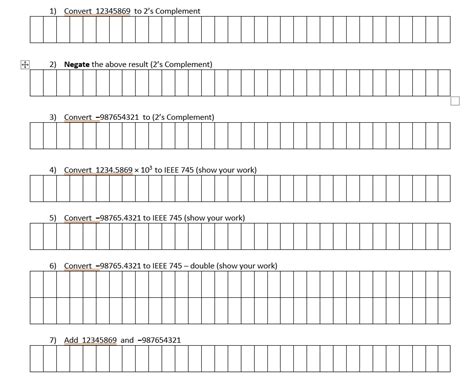 Convert 12345869 To 2s Complement Negate The Above Result 2s Complement Convert 987654321 To 2s
