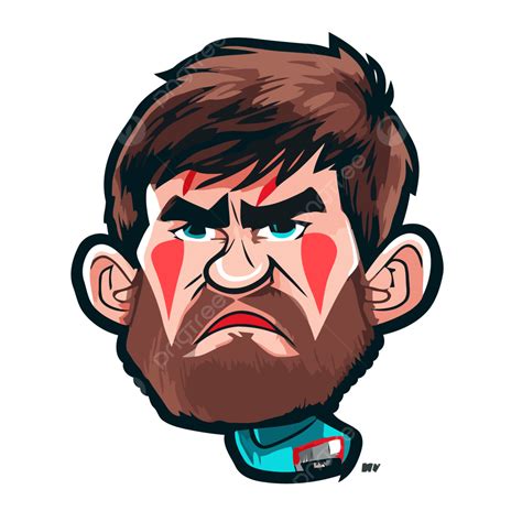 수염과 얼굴을 가진 만화 캐릭터 벡터 고립 된 만화 라이오넬 메시와 스티커 디자인 상표 Png 일러스트 및 벡터 에 대한 무료 다운로드 Pngtree