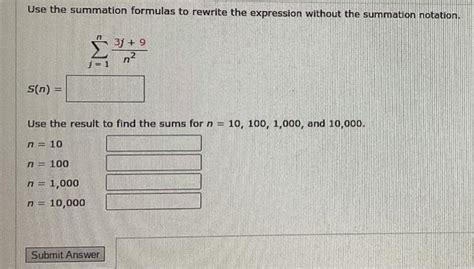 Solved Use The Summation Formulas To Rewrite The Expression Chegg Com