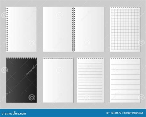 Notebook Notepad Square Lines And Blank Sketchpad Cute Hand Drawn Line Art Vector Illustration