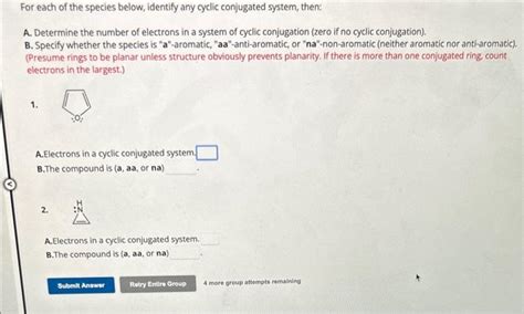 Solved For Each Of The Species Below Identify Any Cyclic