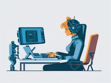 Premium Ai Image Robot Assisting In The Office Ai Generated