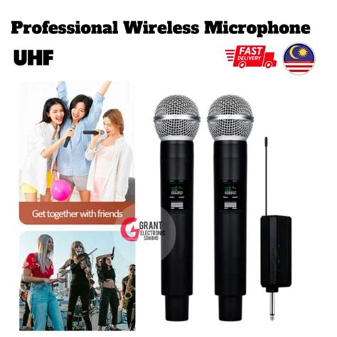 Uhf Professional Wireless Microphone Rechargeable Cordless Microphone Shopee Malaysia