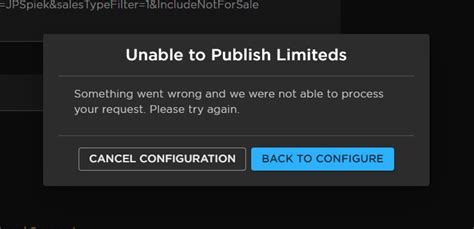 Unable To Publish Ugc Limiteds On My End Website Bugs Developer
