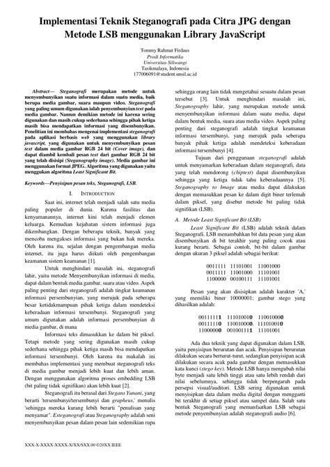 Pdf Implementasi Teknik Steganografi Pada Citra  Dengan Metode Lsb Menggunakan Library