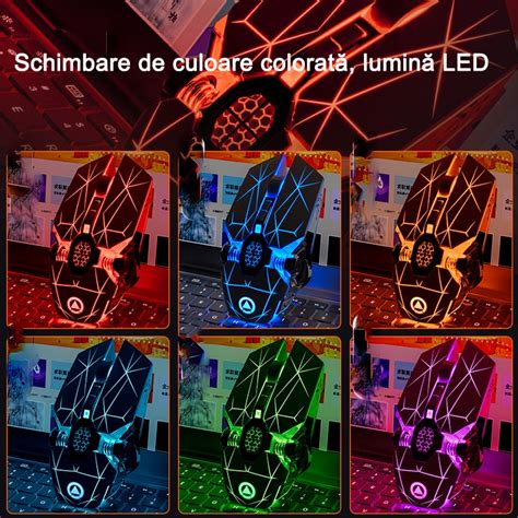 Мишка A7 Gaming Безжична Безшумна С Bluetooth и Usb приемник Rgb 7 цвята 3 бутона 1000