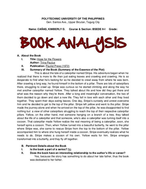 Hope For The Flowers Book Analysis