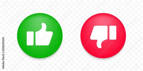 Thumb Up And Thub Down Button Icons Like Dislike Isolated Buttons