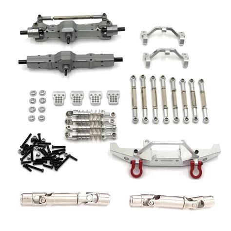 Wpl C14 C24 C24 1 금속 전면 및 후면 액슬 섀시 링크로드 풀로드 마운트 쇼크 업소버 세트 116 Rc 자동차 업그레이드 부품