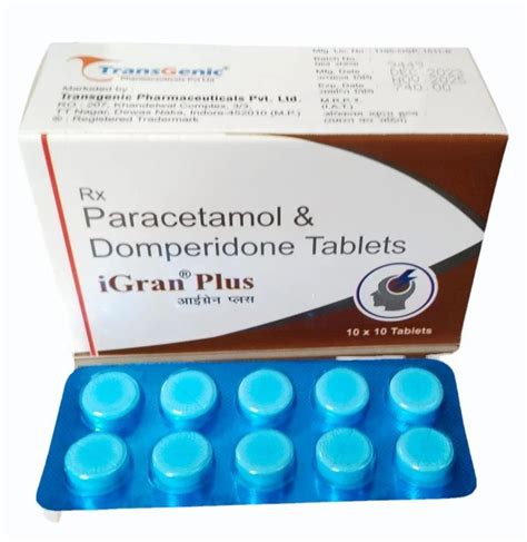Igran Plus Paracetamol And Domperidone Fdc Tablets For Clinical At