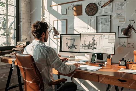 Virtual Industrial Designer Creating 3d Models Of Machinery Refining Prototypes Sharing Designs