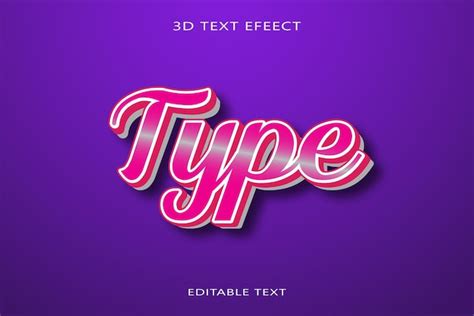 고급 편집 가능한 3d 벡터 텍스트 효과 입력 프리미엄 벡터