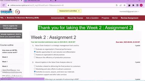 nptel business to business marketing b2b week 2 assignment