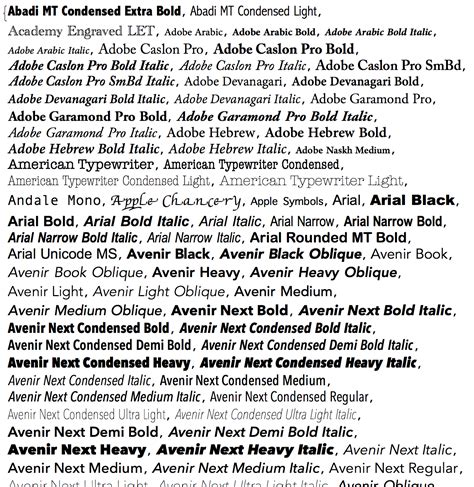 Front End How To Find Out Available Fonts From Within Mathematica