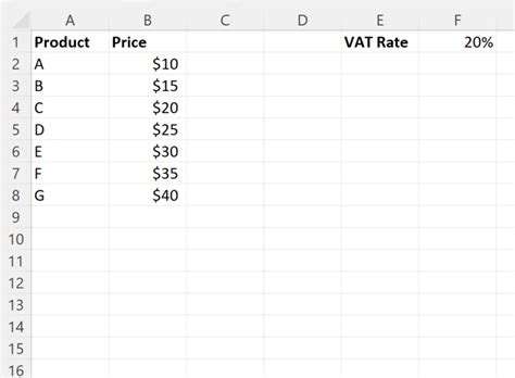 How To Calculate Vat In Excel With Examples