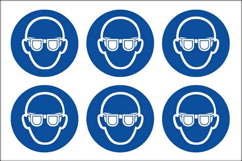 Eye Protection Logo Self Adhesive Labels