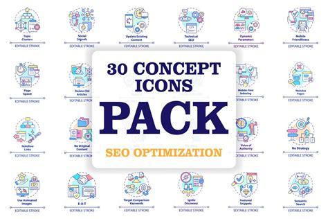 SEO Optimization Svg Concept Icon Bundle Graphic By Bsd Studio Creative Fabrica