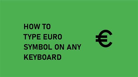 How To Type € Euro Symbol On Any Keyboard Easy Method Youtube