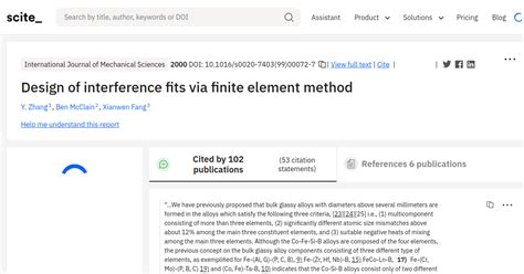 Design Of Interference Fits Via Finite Element Method Scite Report