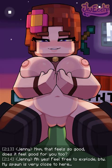 Rule 34 1girls Big Breasts Blue Eyes Breasts Brown Hair Creeper Minecraft Female Jenny Belle