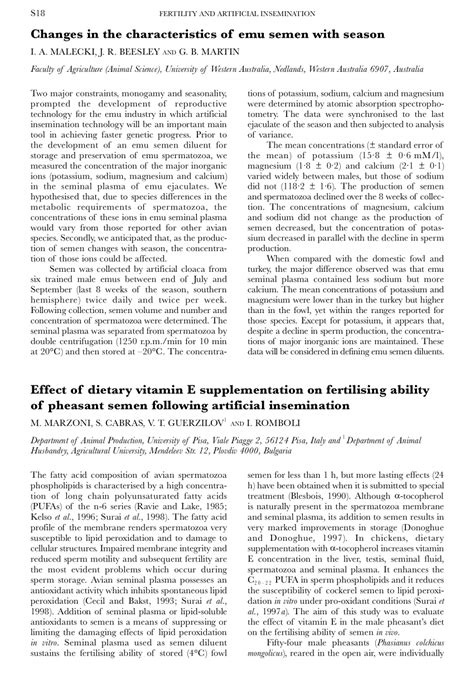 Pdf Effect Of Dietary Vitamin E Supplementation On Fertilising