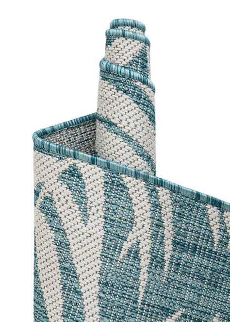 Light Aqua 4 X 6 Botanical Indoor Outdoor Rug