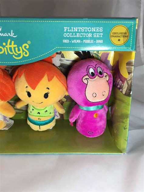 Hallmark Itty Bittys Flintstones Collector Set 2017 Fred Wilma Pebbles