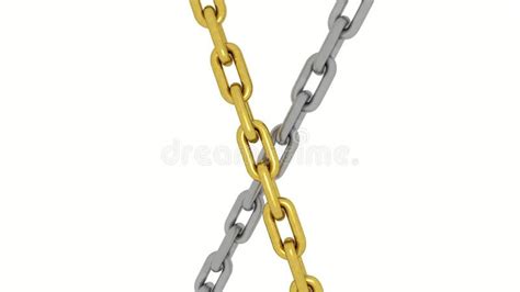 Realistic Seamless Looping Loop 3d Animation Of The Gold Chain 4k Uhd In Black Screen Stock