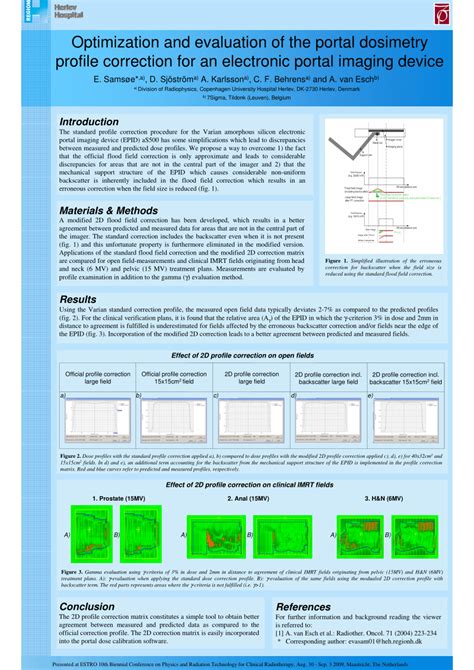 Pdf Optimization And Evaluation Of The Portal Dosimetry Profile Correction For An Electronic