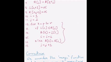 Merge Sort Proof Of Correctness Using Loop Invariance Youtube