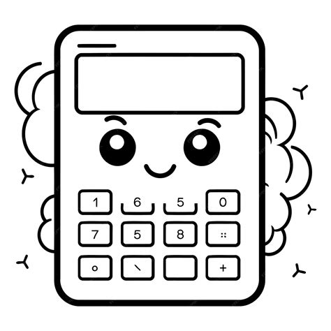 Calculadora De Matemáticas Kawaii Dibujos Animados Ilustración