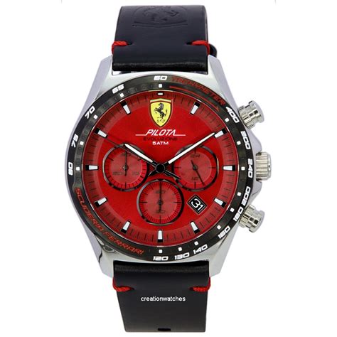 Scuderia Ferrari Pilota Evo Chronograph Red Dial Quartz 0830713 Mens Watch