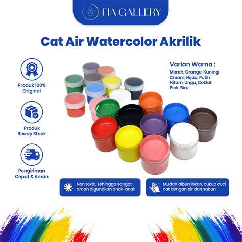 Jual Cat Air Lukis Paint Watercolor Cet Minyak Peralatan Melukis Palet