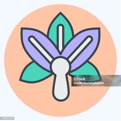 아이콘 난초 꽃 기호와 관련이 있습니다 컬러 메이트 스타일 심플한 디자인 편집 가능 간단한 그림 가꿔주기에 대한 스톡 벡터 아트 및 기타 이미지 Istock