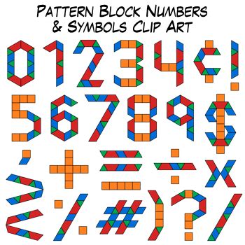 Pattern Block Numbers Symbols Clip Art By Digital Classroom Clipart
