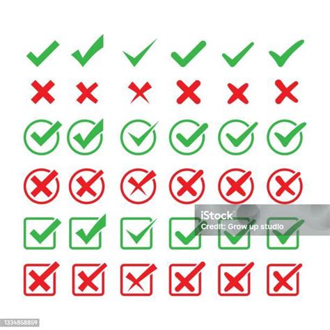 마크 아이콘을 확인합니다 수락하고 거부합니다 옳고 그릇 흰색 배경에 격리 벡터 그림입니다 거절에 대한 스톡 벡터 아트 및 기타 이미지 Istock