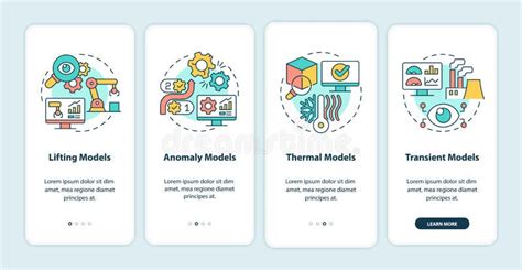 Digital Twin Models Onboarding Mobile App Screen Stock Vector