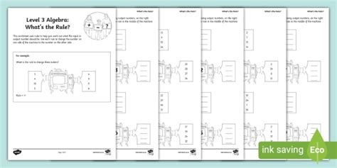Whats The Rule Algebra Level 3 Worksheet Teacher Made Worksheets