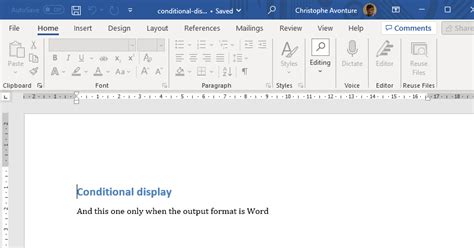 Quarto Conditional Display Christophe Avonture