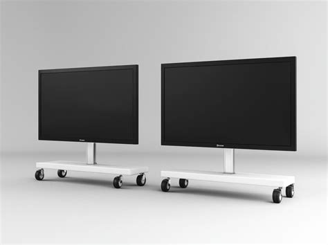 모바일 트롤리에 장착된 전시 Led 광고 디스플레이 빈 화면 Tv 트롤리 스탠드의 일러스트레이션 프리미엄 Ai 생성 이미지