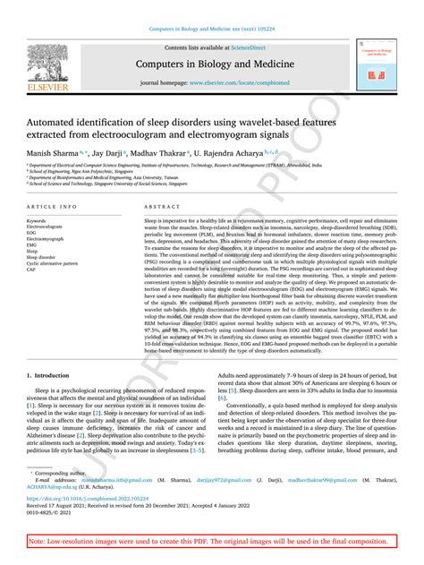 pdf automated identification of sleep disorders using wavelet based