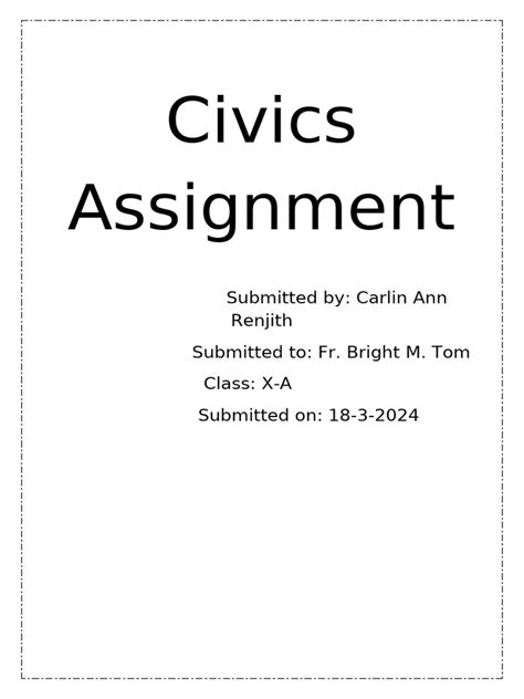 Civics Assignment Pdf