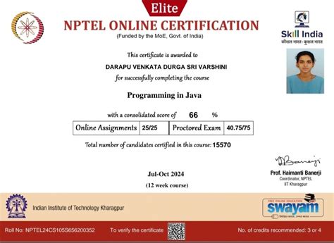 Nptel Programminginjava Swayam Onlinecertification Iitkharagpur