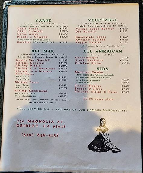 Online Menu Of Casa Lupe Restaurant Restaurant Gridley California