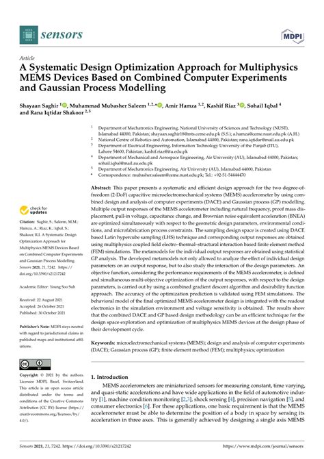 Pdf A Systematic Design Optimization Approach For Multiphysics Mems